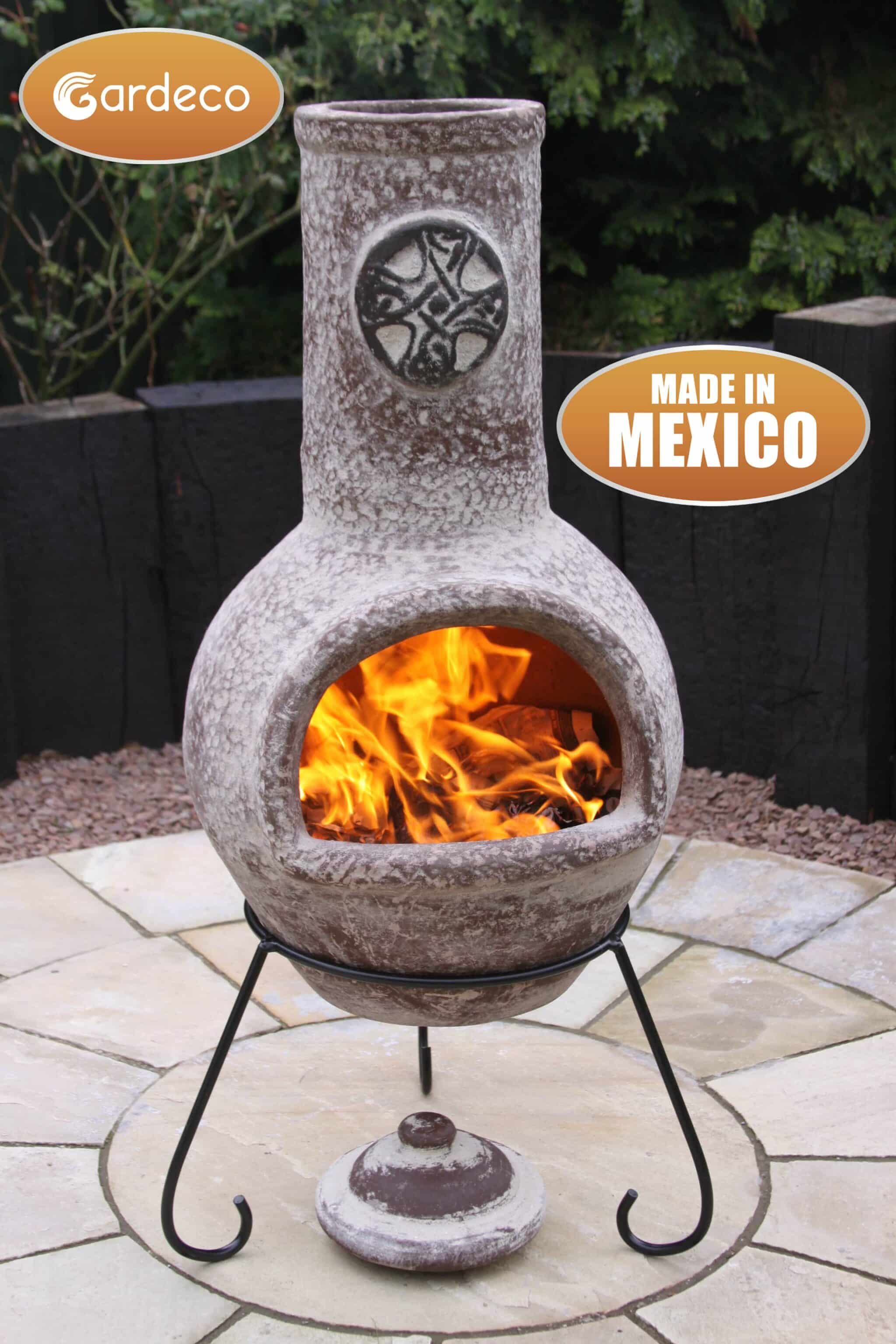 Cruz Mexican Chiminea in Brushed Sandstone Large | Chimineashop.co.uk